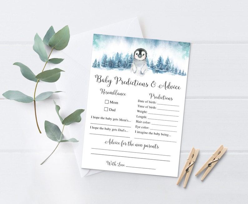 14 Winter Baby Shower Games Penguin Baby Shower Games - Etsy