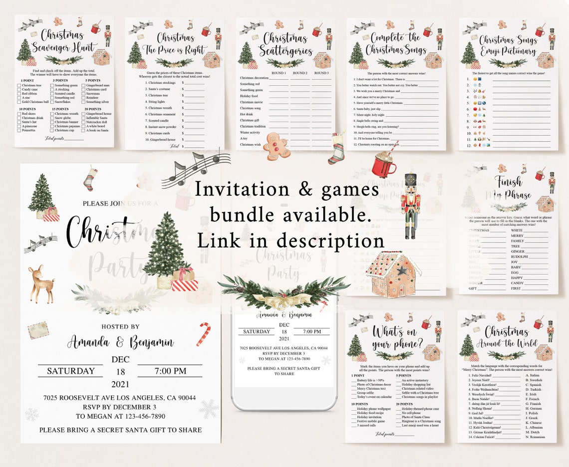 12 Christmas Games Bundle Christmas Games Family Christmas - Etsy