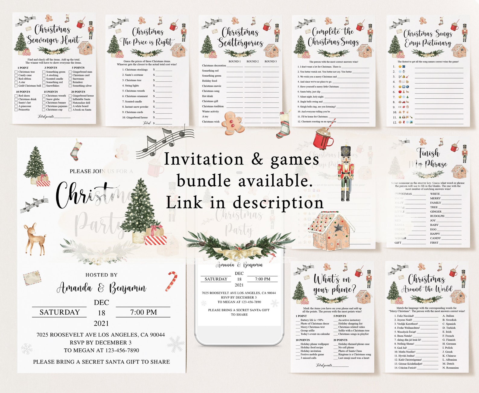 12 Christmas Games Bundle Christmas Games Family Christmas - Etsy
