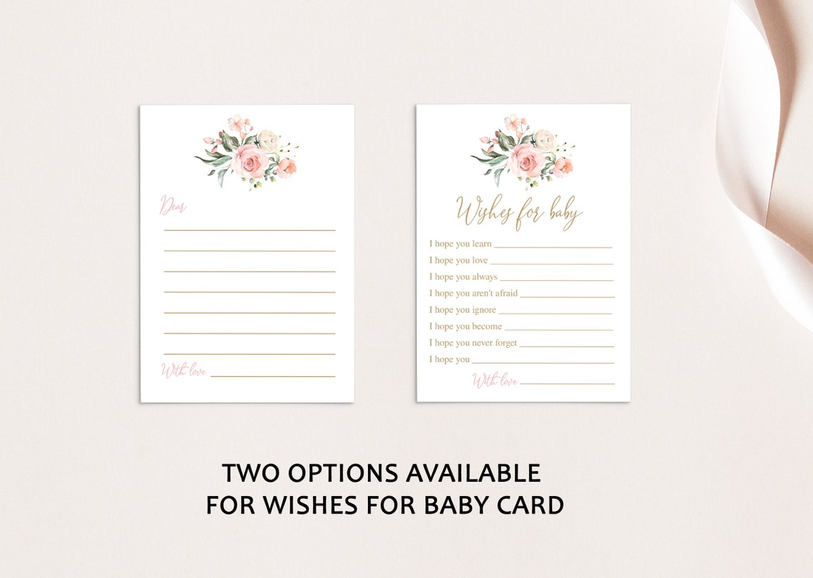 Pink Wishes for Baby Sign & Cards Wishes for Baby Sign and - Etsy