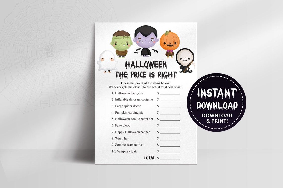 The Price is Right Halloween Games for Kids Halloween Party - Etsy