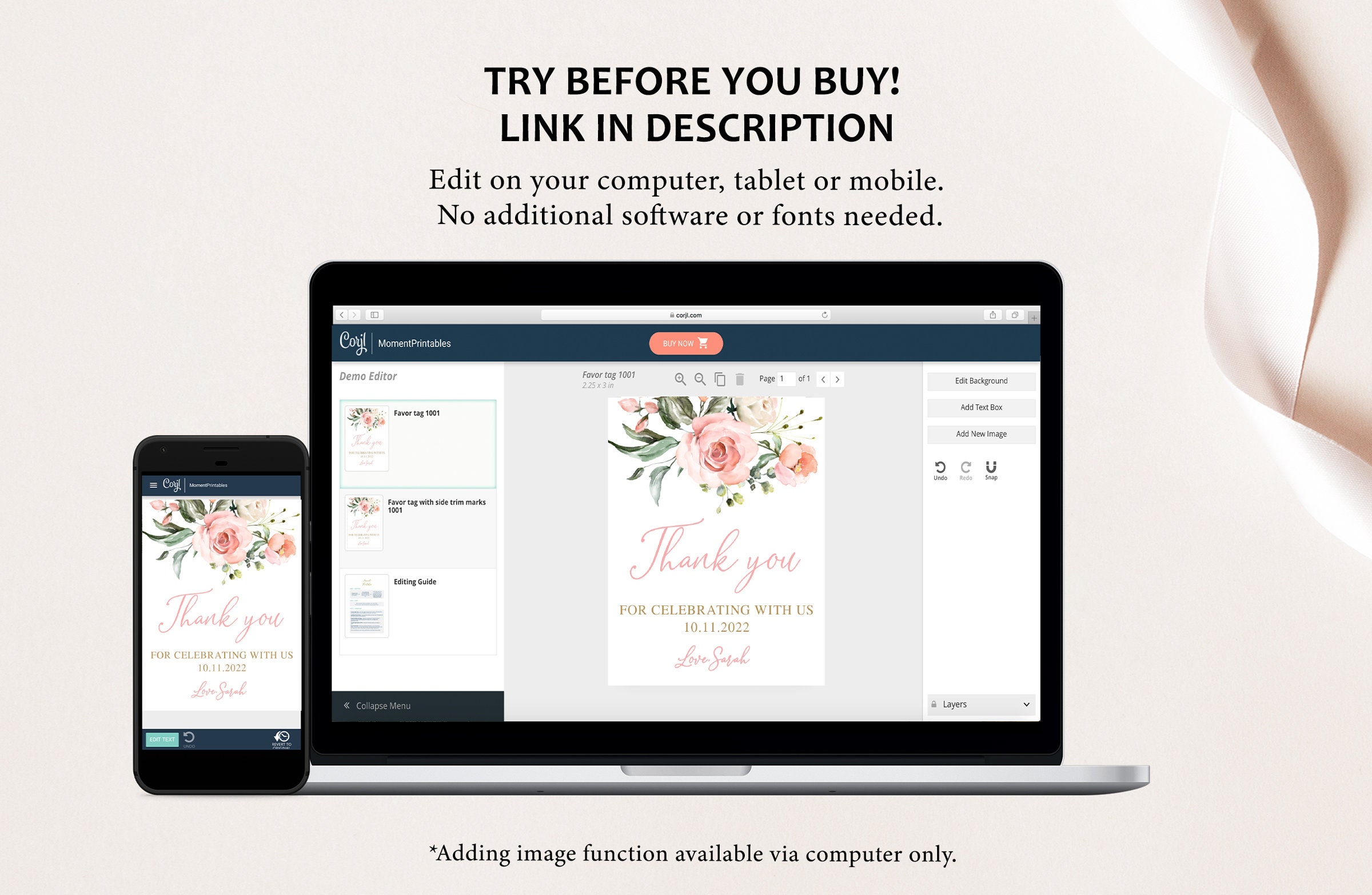 Editable Baby Shower Favor Tags Floral Baby Shower Favor - Etsy