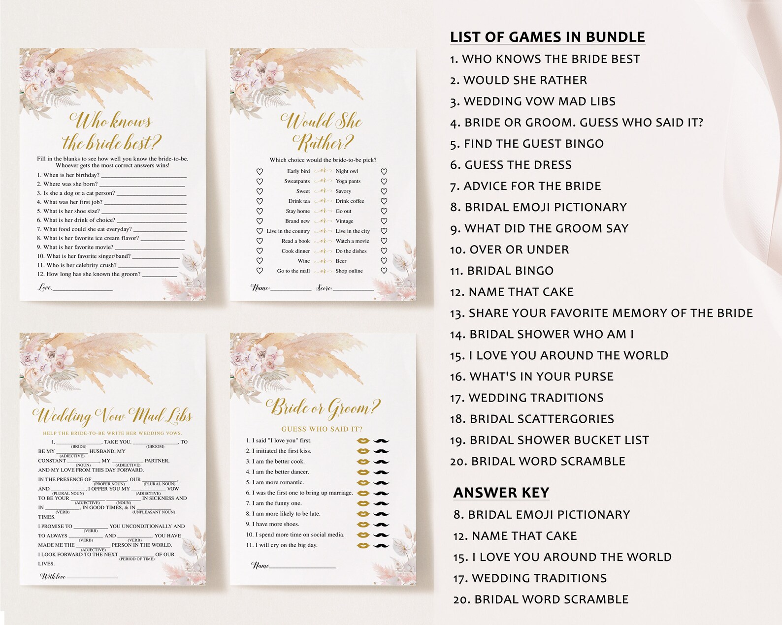 20 Bohemian Bridal Shower Games Boho Bridal Shower Games - Etsy