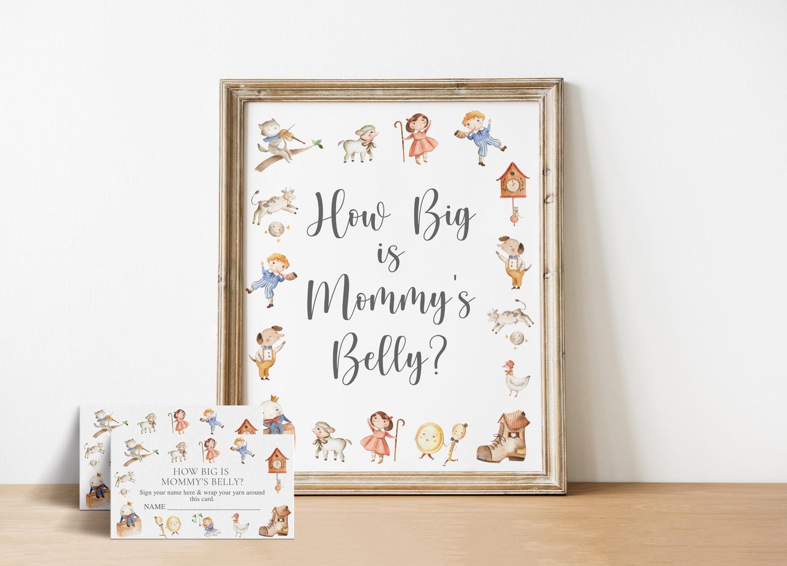 12 Nursery Rhyme Baby Shower Sign, Baby Shower Sign Bundle, Nursery ...