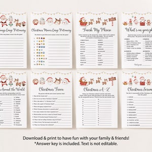 12 Christmas Games Bundle, Christmas Games, Family Christmas Games ...