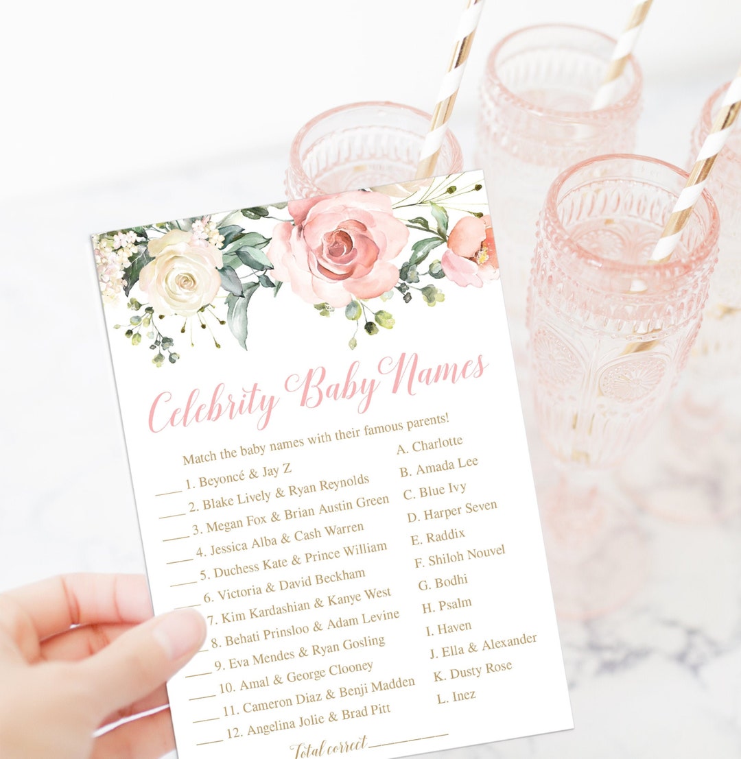 Editable Celebrity Baby Name Game, Celebrity Baby Name Game, Guess the ...