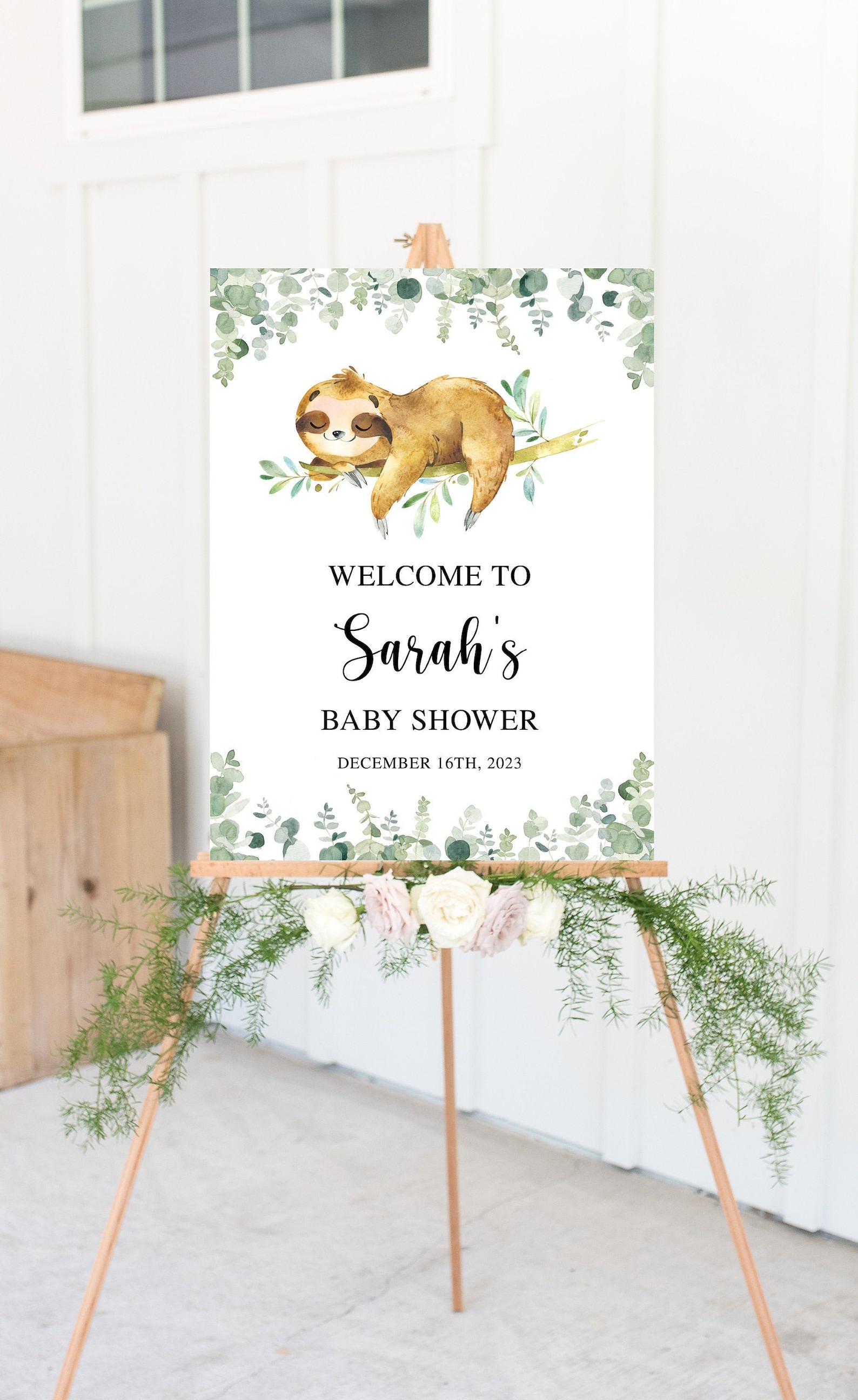 Sloth Baby Shower Welcome Sign Baby Shower Welcome Sign - Etsy