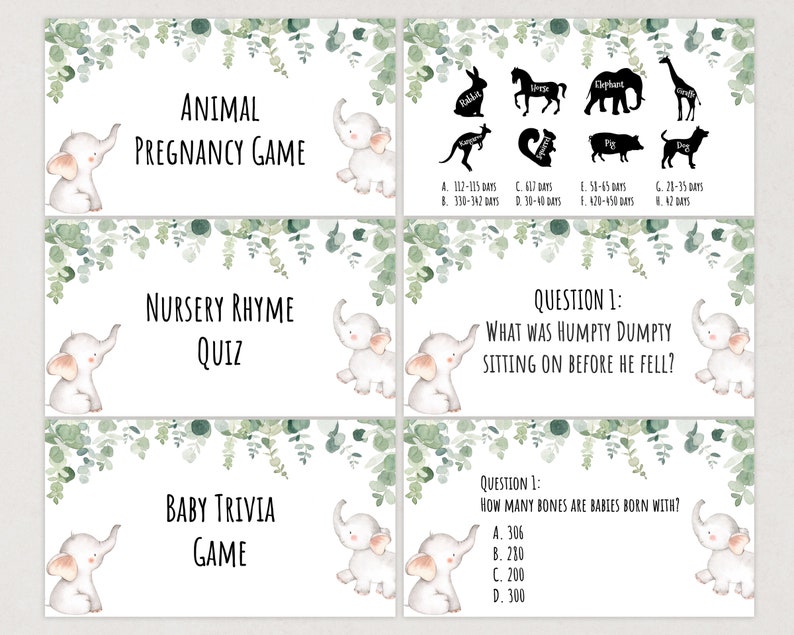 Virtual Baby Shower Games Virtual Baby Shower Zoom Baby - Etsy