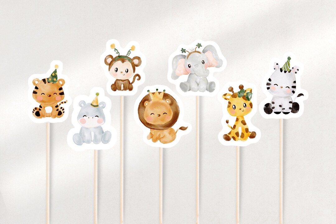 Resizable Jungle Animals Centerpieces, Safari Centerpieces, Jungle Centrepieces, Animals Cutouts ...
