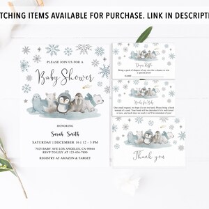 14 Winter Animals Baby Shower Games Penguin Baby Shower Games Snowflake ...