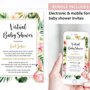 Virtual Baby Shower Full Bundle, Virtual Baby Shower Invitation ...
