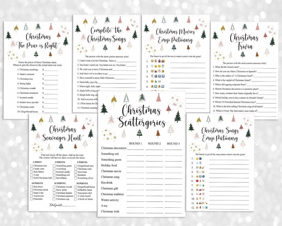 12 Christmas Games Bundle, Christmas Games, Christmas Party Games ...