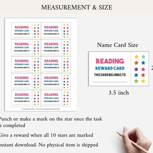 Reading Punch Cards Reading Reward Cards Reward Cards Kids | Etsy