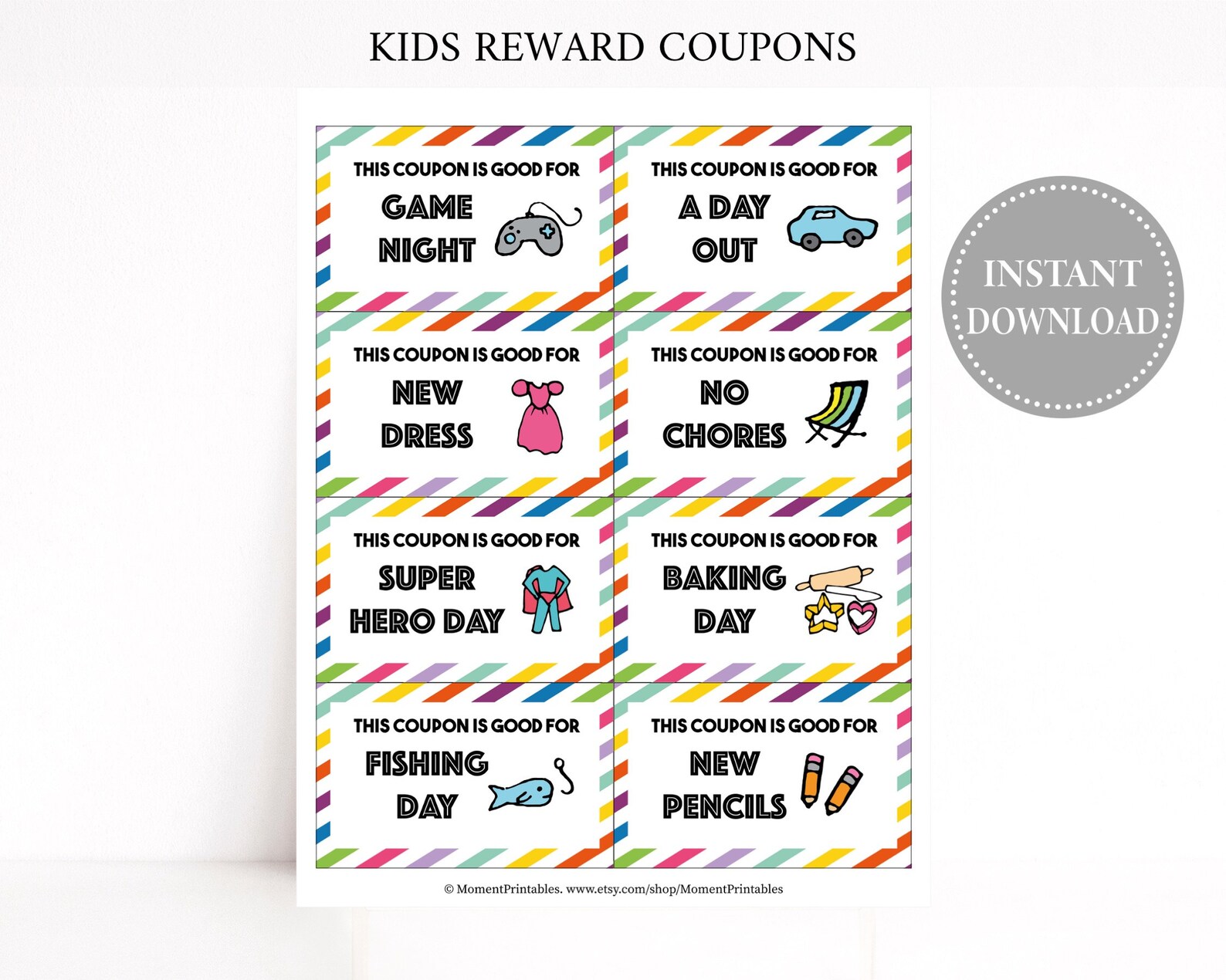 Reward Coupons Reward Ticket Kids Reward Coupons Kids - Etsy Singapore