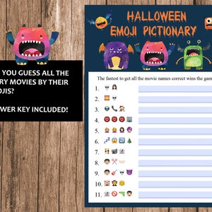 Halloween Movie Emoji Pictionary, Virtual Halloween Games, Family ...
