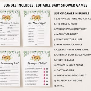 Girl Sloth Baby Shower Bundle, Sloth Baby Shower, Sloth Baby Shower ...