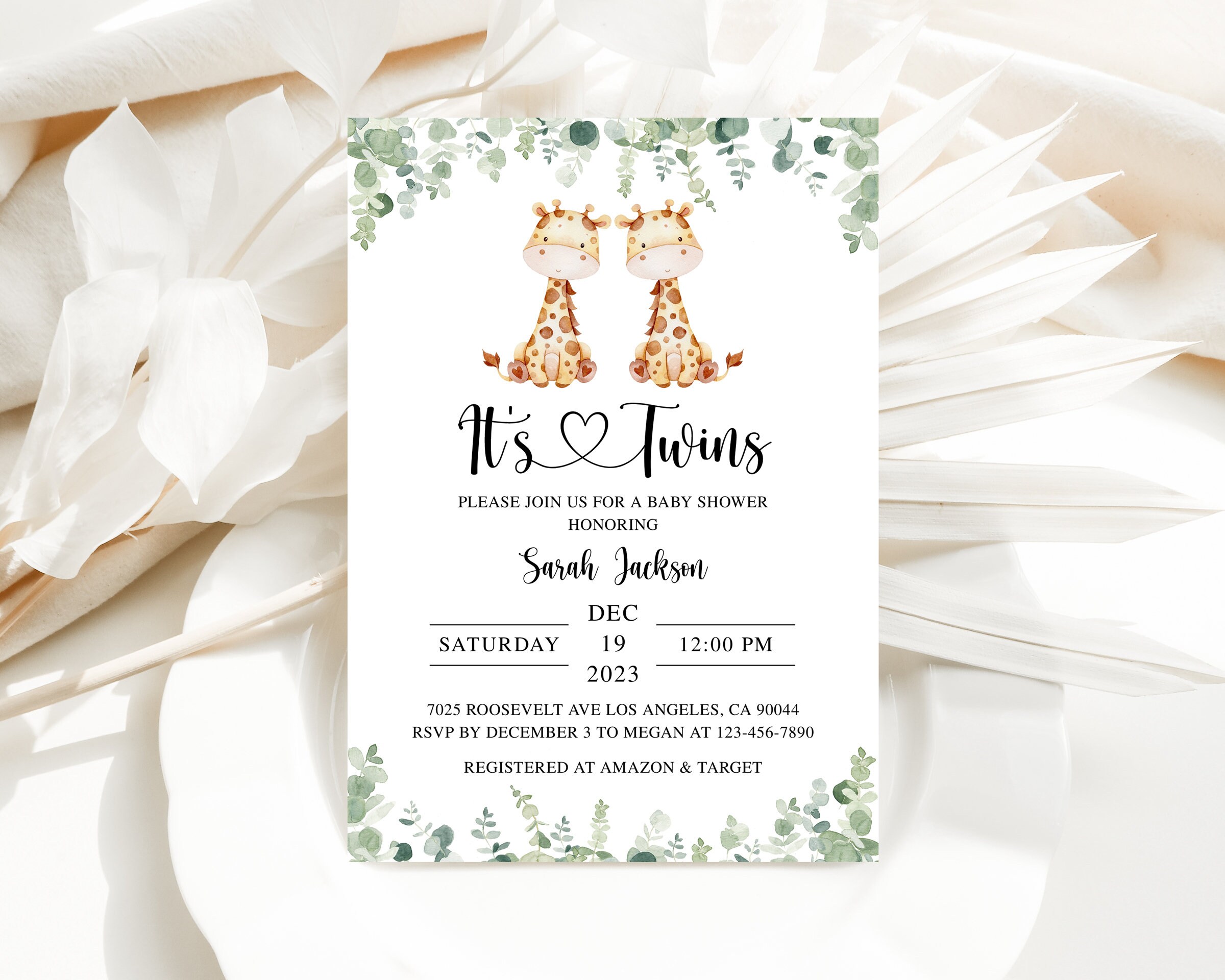 Twins Baby Shower Set Twins Baby Shower Invitation Twins - Etsy
