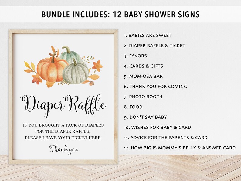 12 Fall Baby Shower Signs Baby Shower Sign Bundle Fall Baby - Etsy