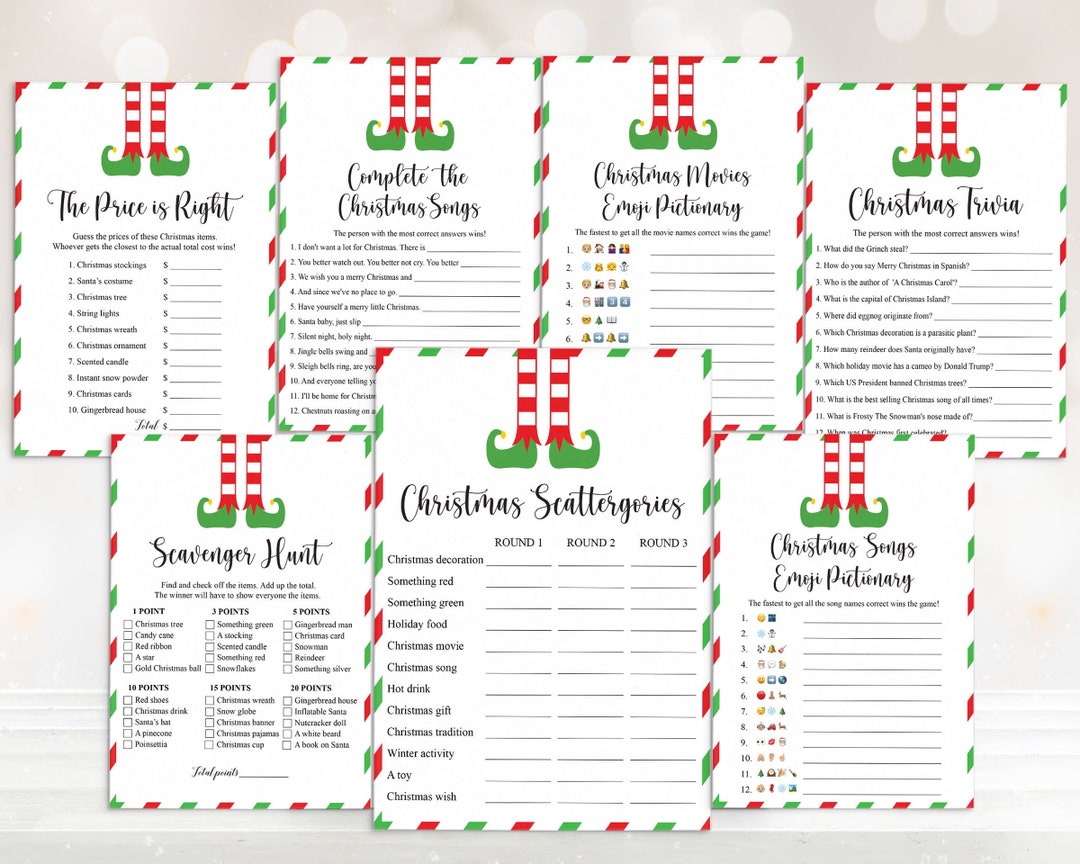 12 Christmas Games Bundle, Christmas Games, Family Christmas Games ...