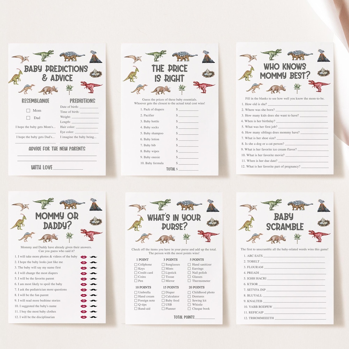 14 Dinosaur Baby Shower Games, Dino Baby Shower Games, Dinosaur Baby ...