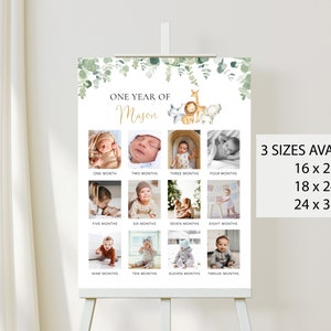 Baby's First Year Poster Template, Baby's First Year Milestone Board ...