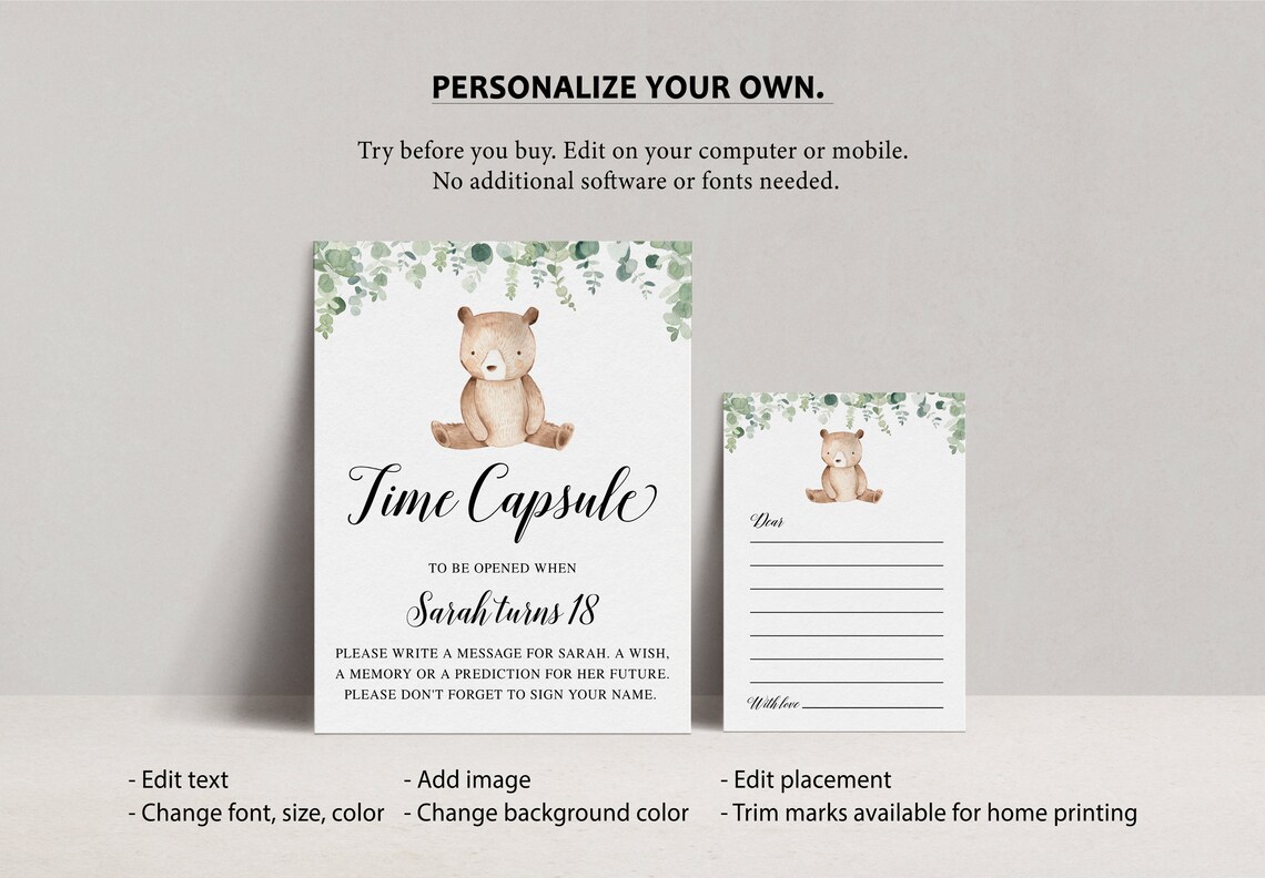 Time Capsule Baby Shower Time Capsule 1st Birthday Time | Etsy