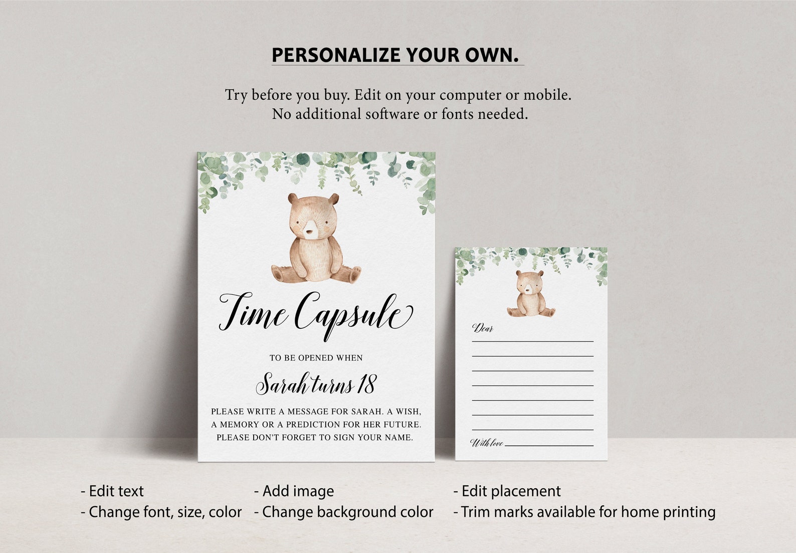 Time Capsule Baby Shower Time Capsule 1st Birthday Time | Etsy