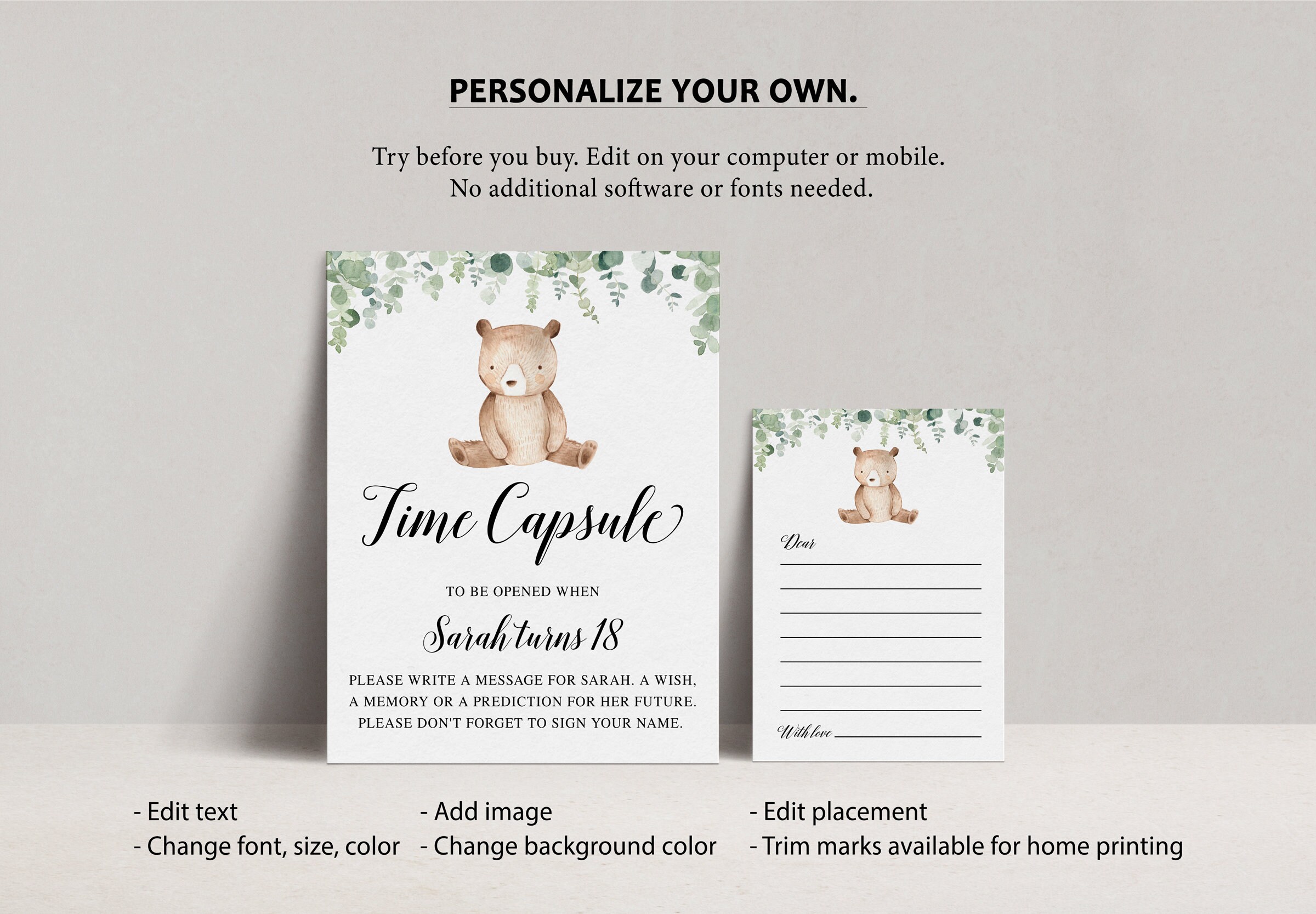 Time Capsule Baby Shower Time Capsule 1st Birthday Time | Etsy