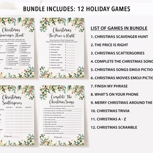 12 Christmas Games Bundle, Christmas Games, Family Christmas Games ...