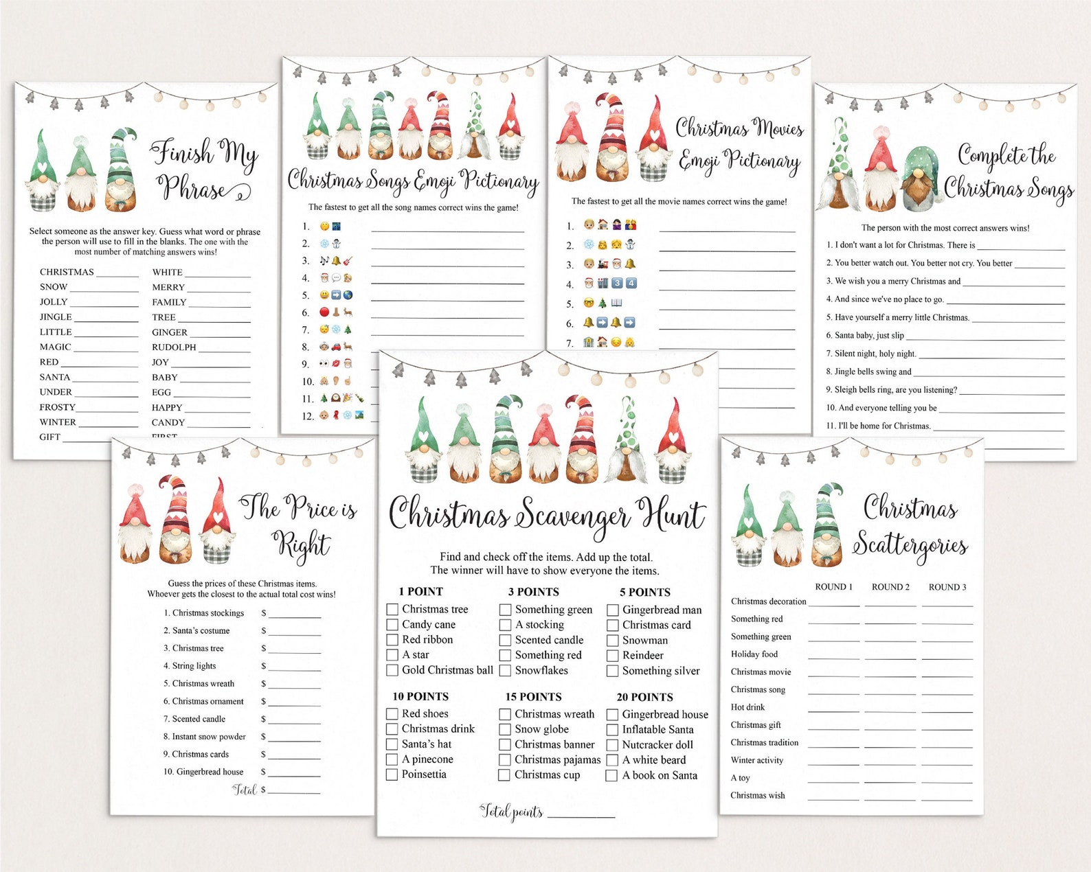 12 Christmas Games Bundle Christmas Games Family Christmas | Etsy