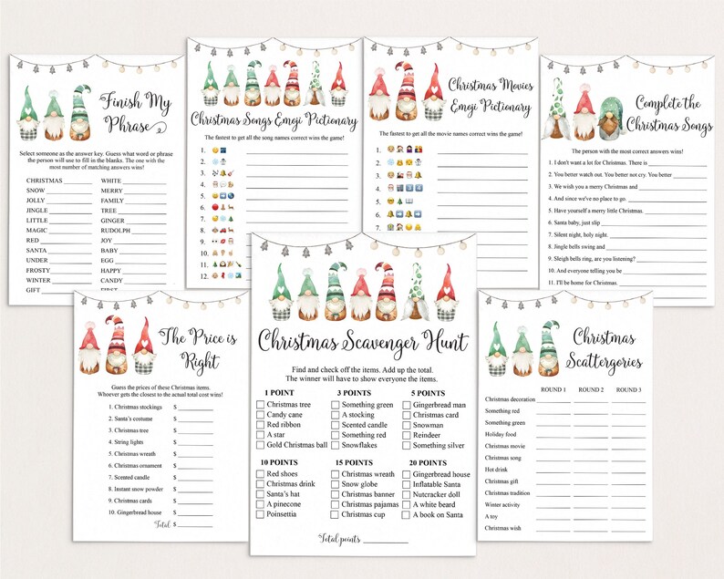 12 Christmas Games Bundle Christmas Games Family Christmas | Etsy