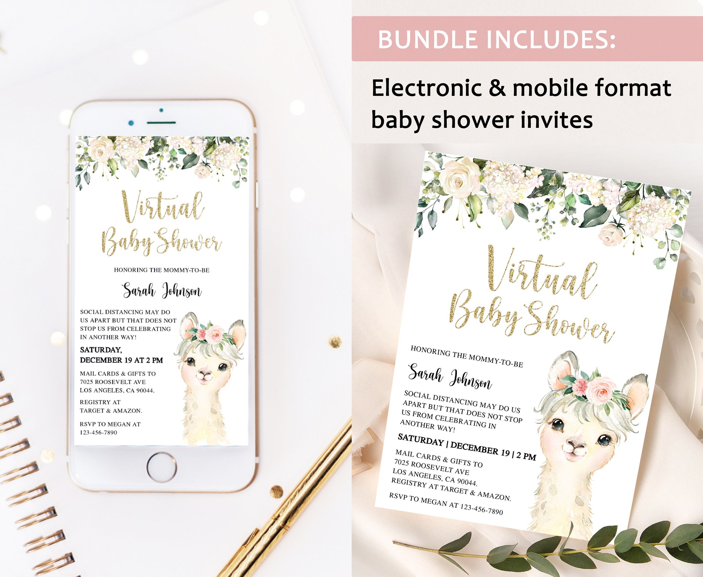 Virtual Baby Shower Full Bundle Virtual Baby Shower | Etsy