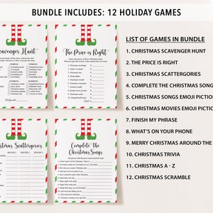 12 Christmas Games Bundle, Christmas Games, Family Christmas Games ...