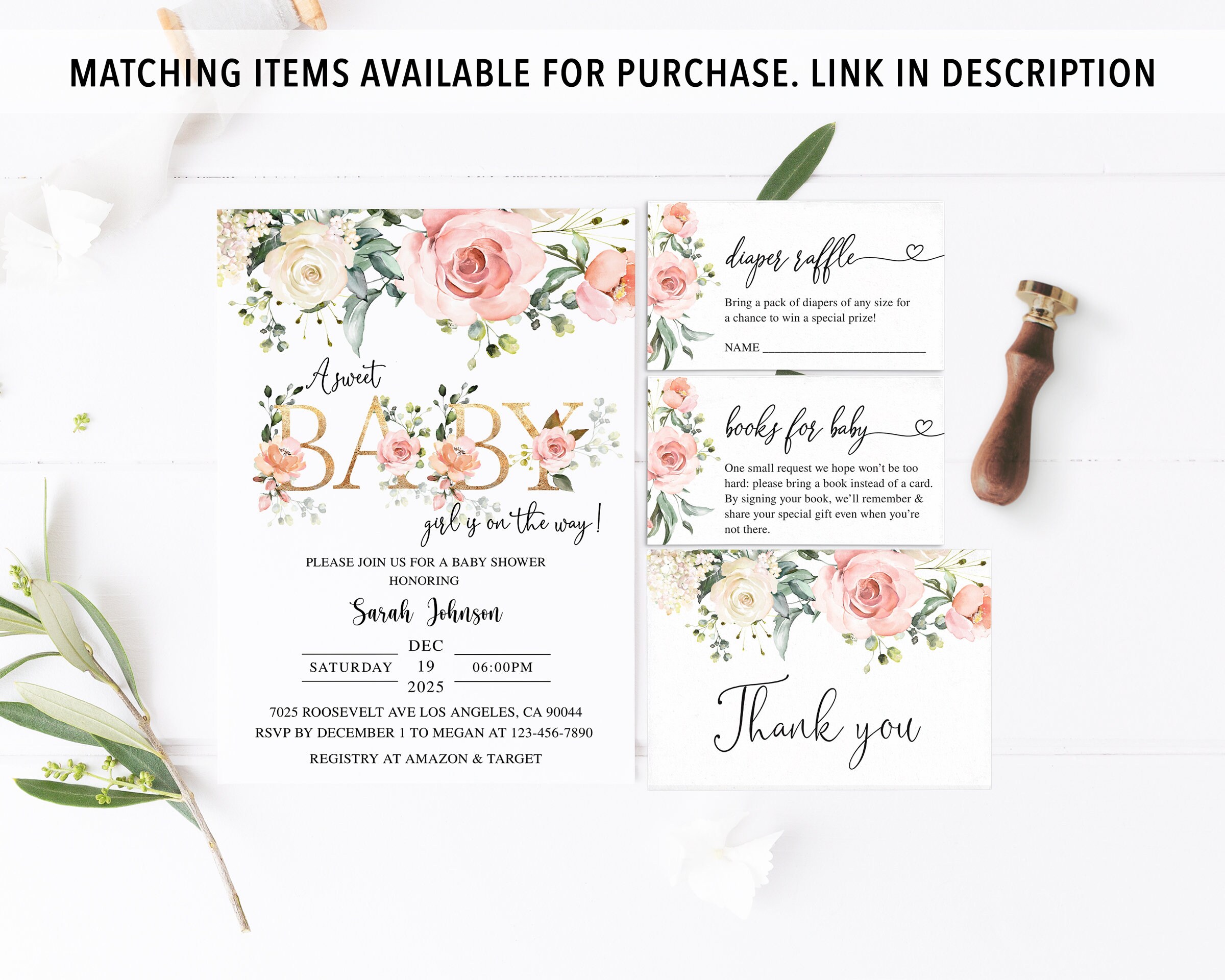 Pink Wishes for Baby Sign & Cards Wishes for Baby Sign and - Etsy