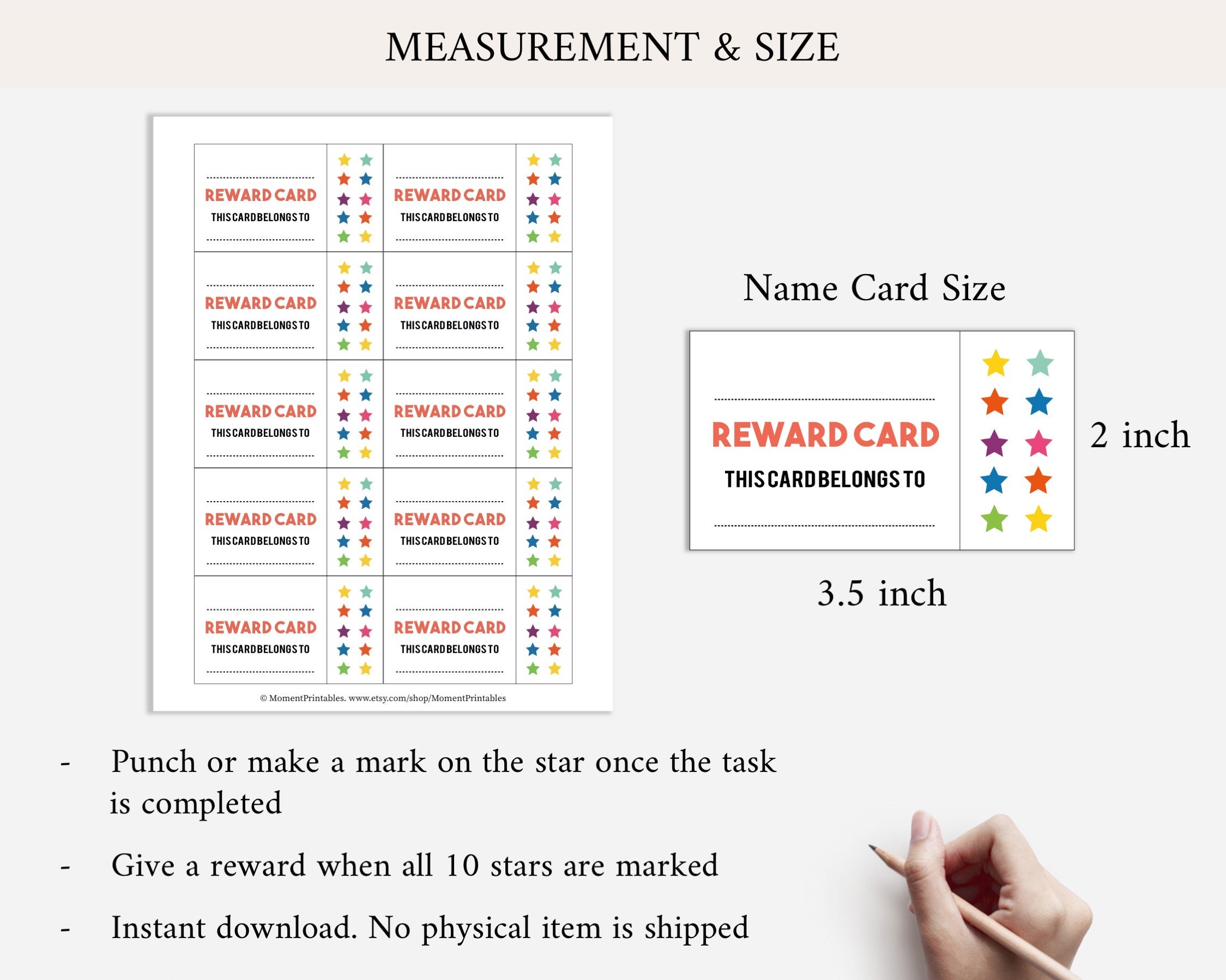 Blank Reward Cards Reward Cards Routine Cards Kids Reward | Etsy