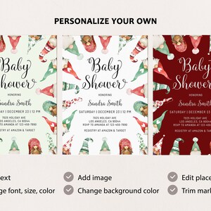 Gnomes Baby Shower Bundle Gnomes Baby Shower Invitation Gnomes Baby ...