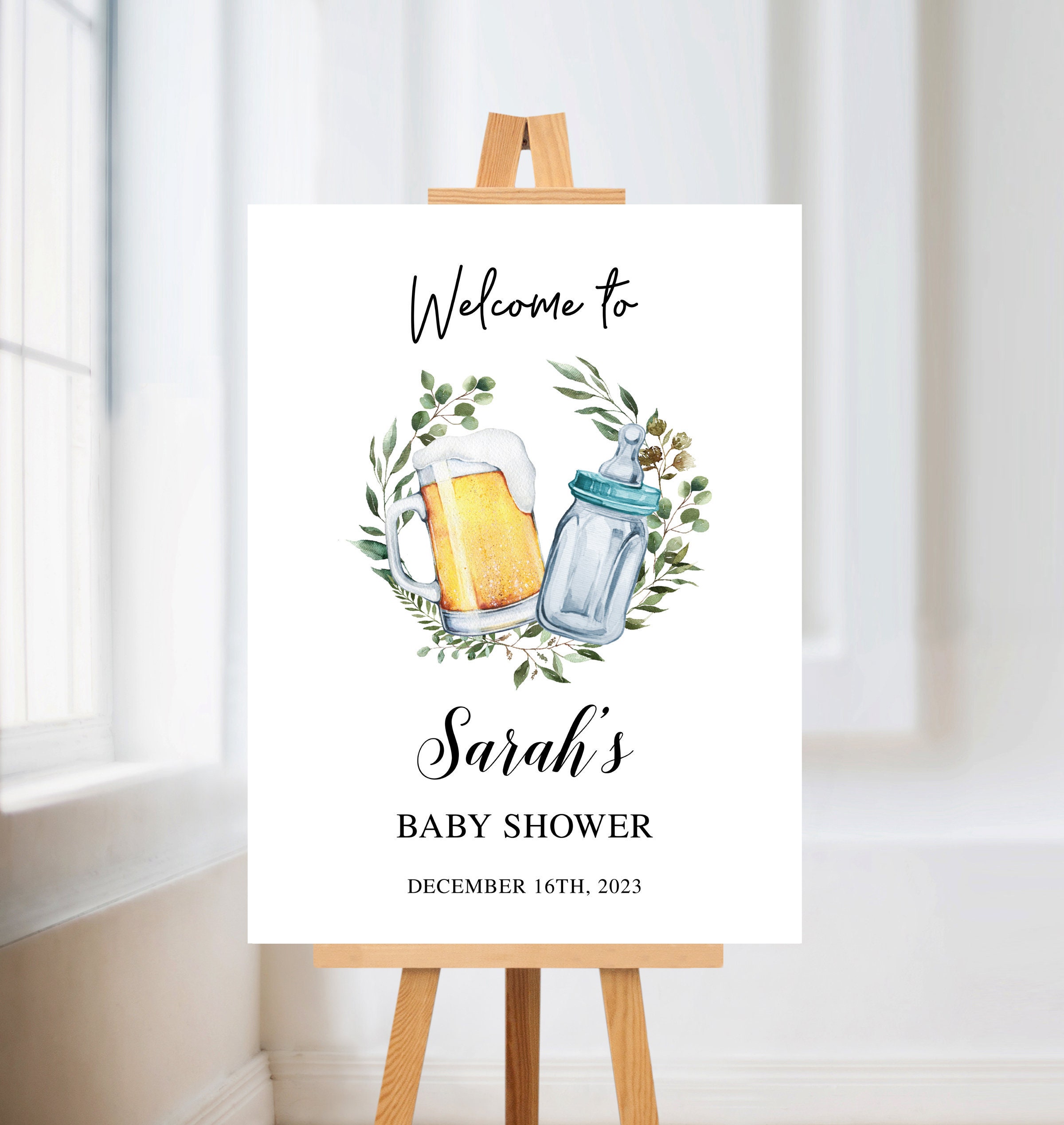 Baby Shower Welcome Sign A Baby is Brewing Welcome Sign Coed Couples ...