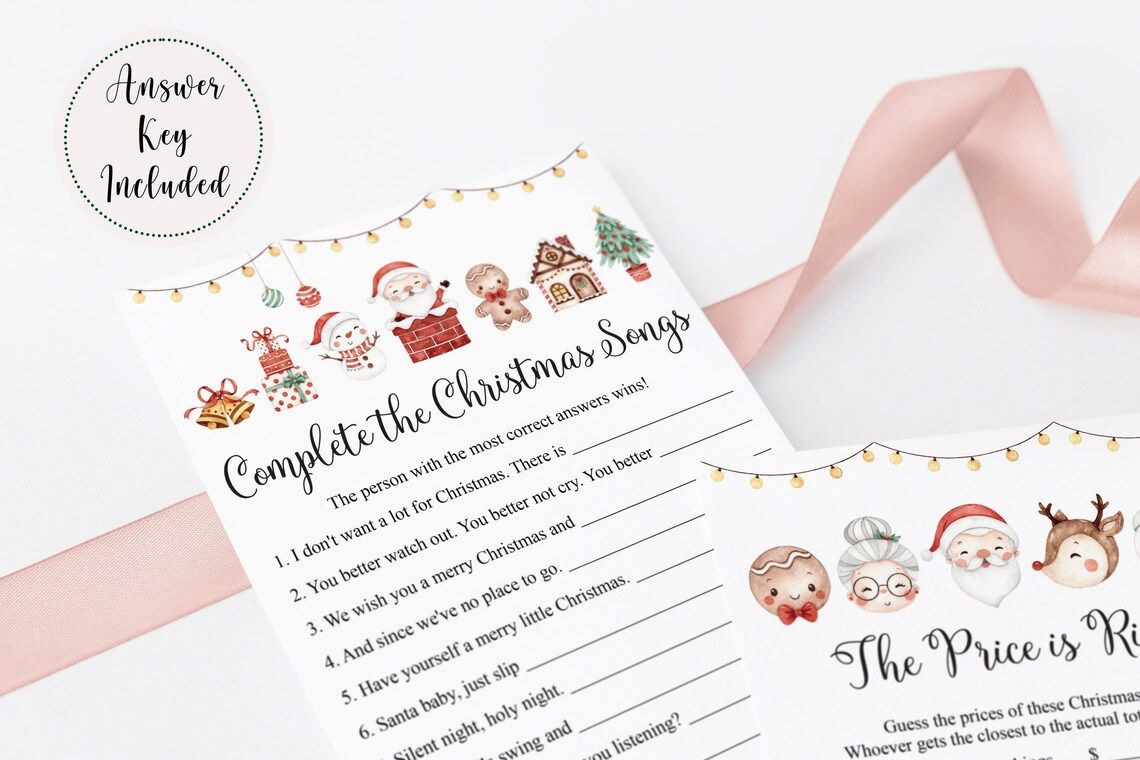 12 Christmas Games Bundle Christmas Games Family Christmas - Etsy