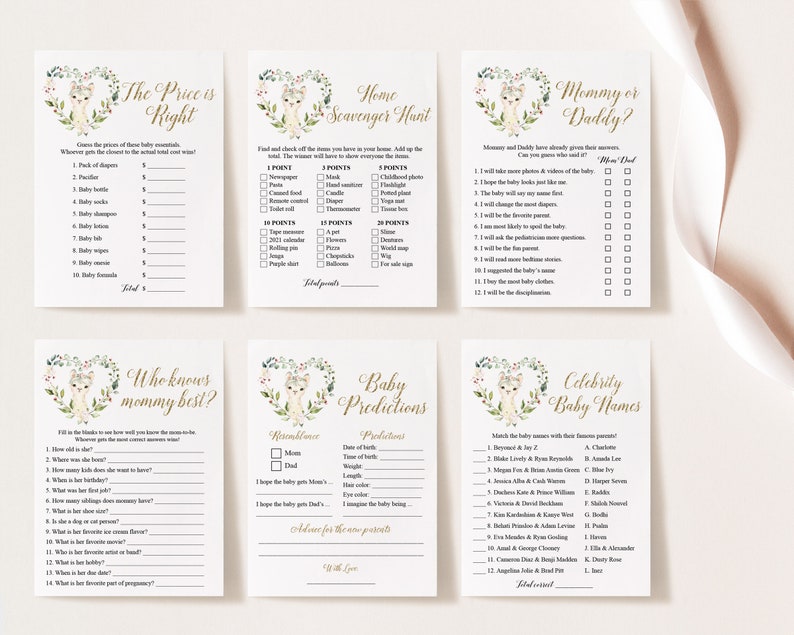 12 Virtual Baby Shower Games Baby Shower Games Virtual Baby | Etsy