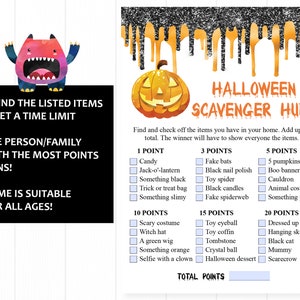 Halloween Scavenger Hunt, Virtual Halloween Games, Family Halloween ...