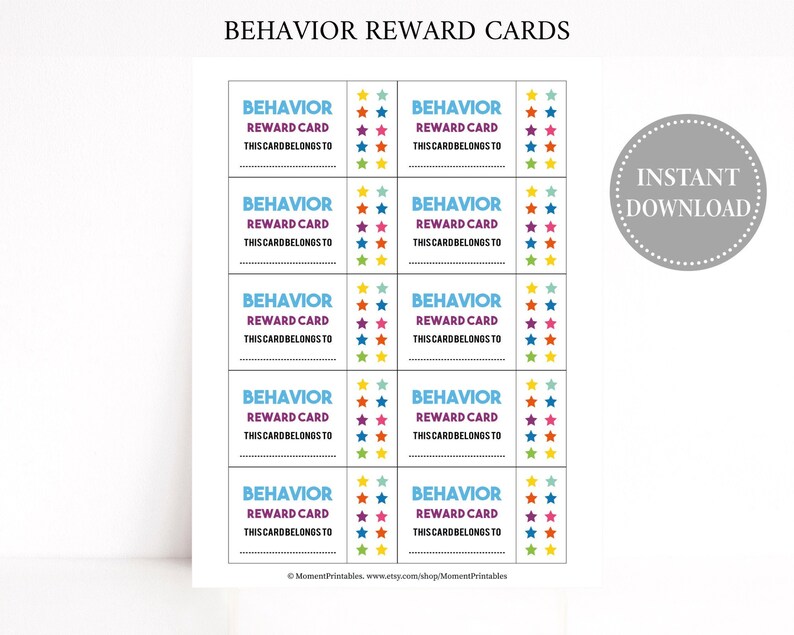 Behavior Reward Cards Reward Cards Routine Cards Kids | Etsy