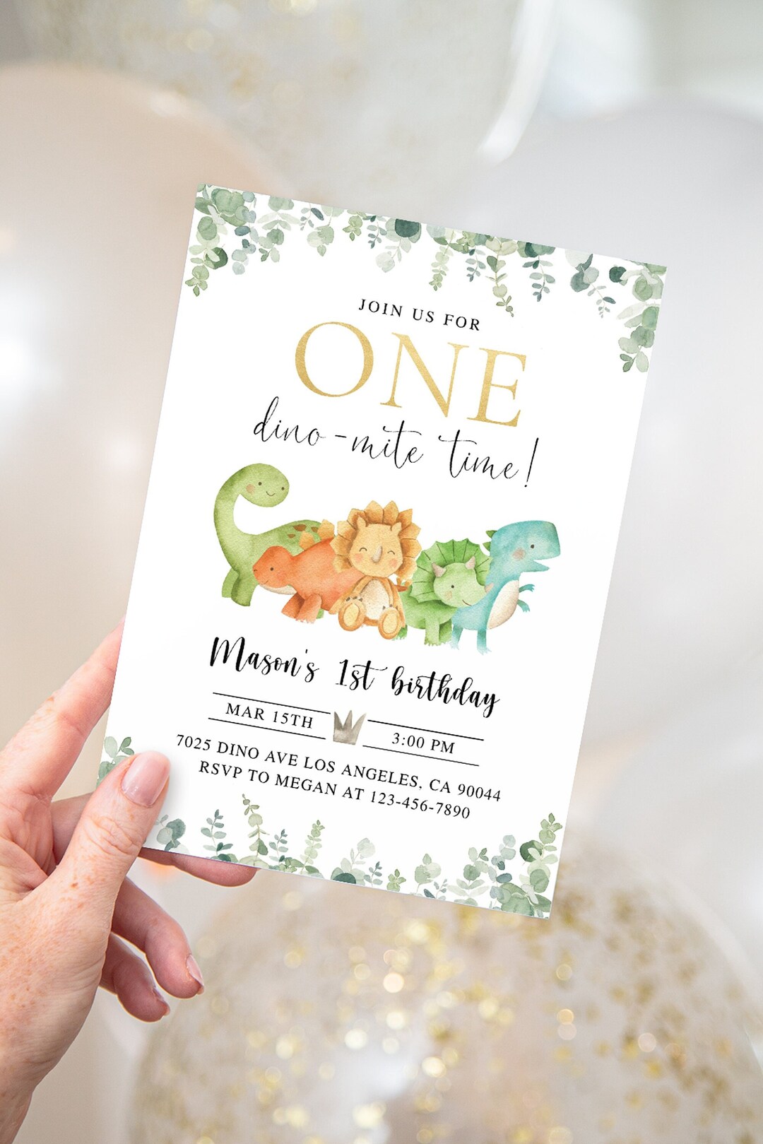 Dinosaur Birthday Invite, Dinosaur Invite, Dinosaur Party Invite ...