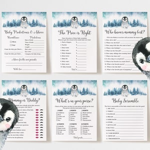 Penguin Baby Shower Bundle, Penguin Baby Shower Invitation, Penguin ...