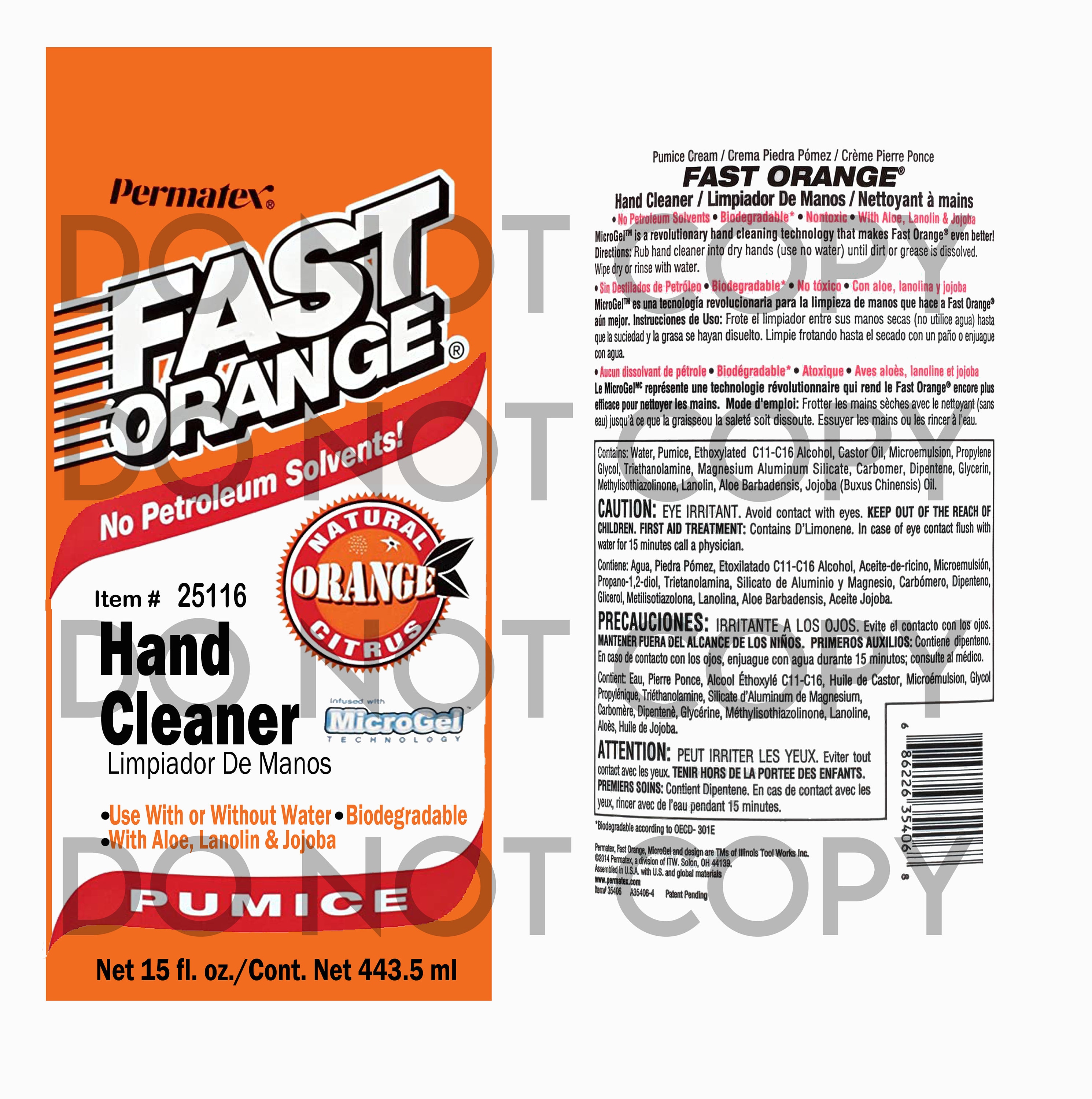 Fast Orange Hand Cleaner Label PNG | Etsy