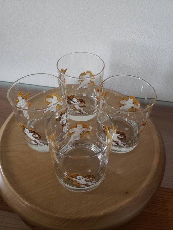 Culver Glass Double Old Fashioned Gold Christmas Angel | Etsy