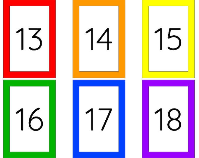 1-100 Printable Flashcards - PDF Print File - Numbers 1-100 Rainbow ...