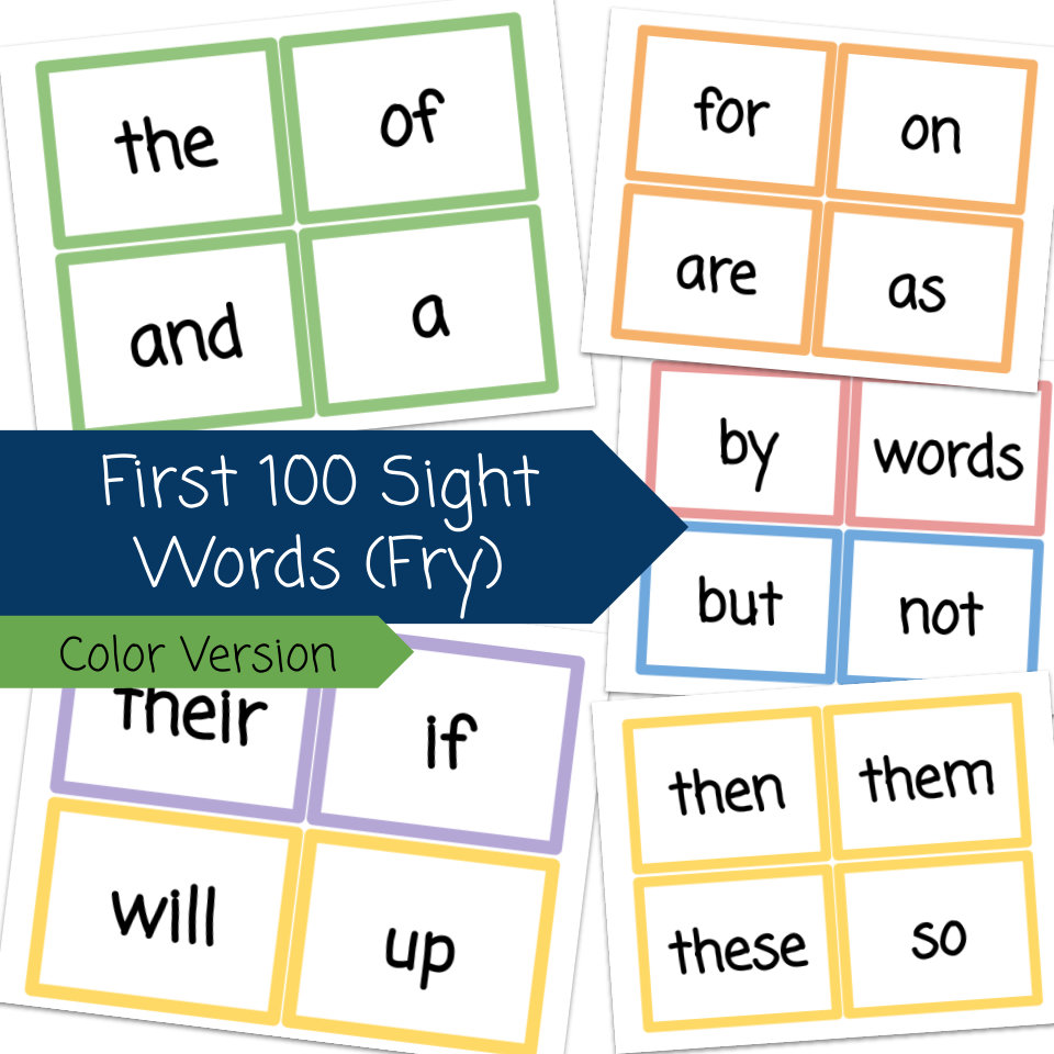 First 100 Fry Sight Words - Sight Word Flashcards - Etsy