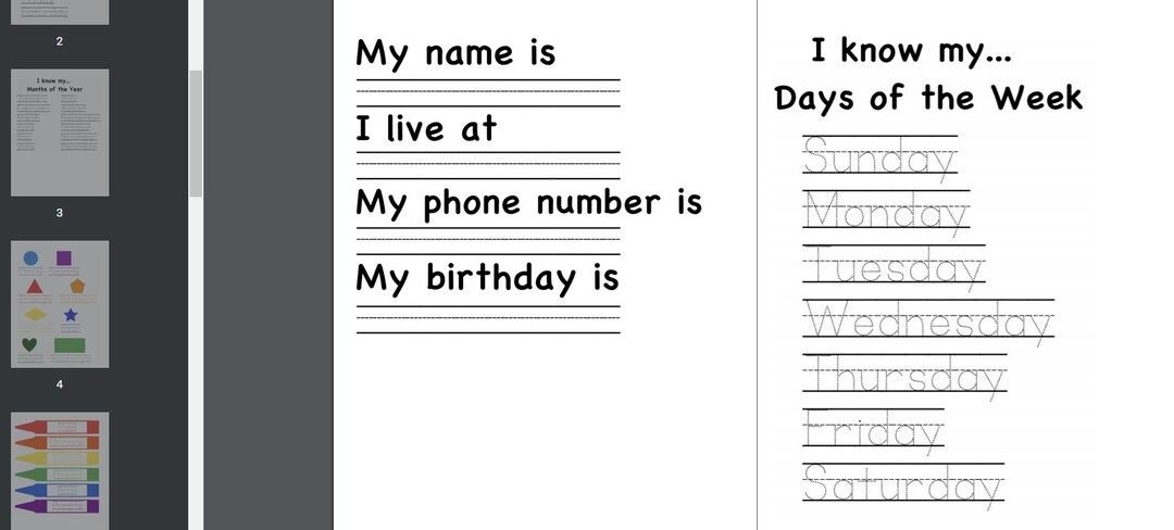 Kindergarten Prep Printable Worksheets - Etsy