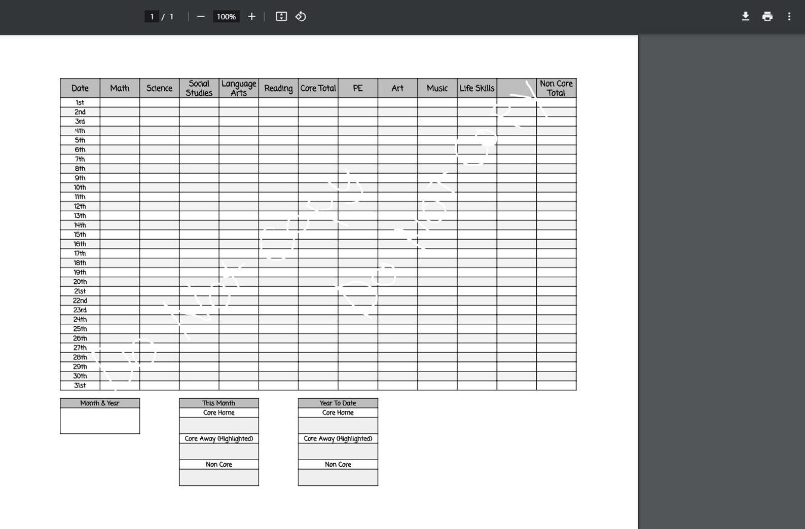 Homeschool Hours Tracker Printable: Homeschool Log (PDF) - Etsy