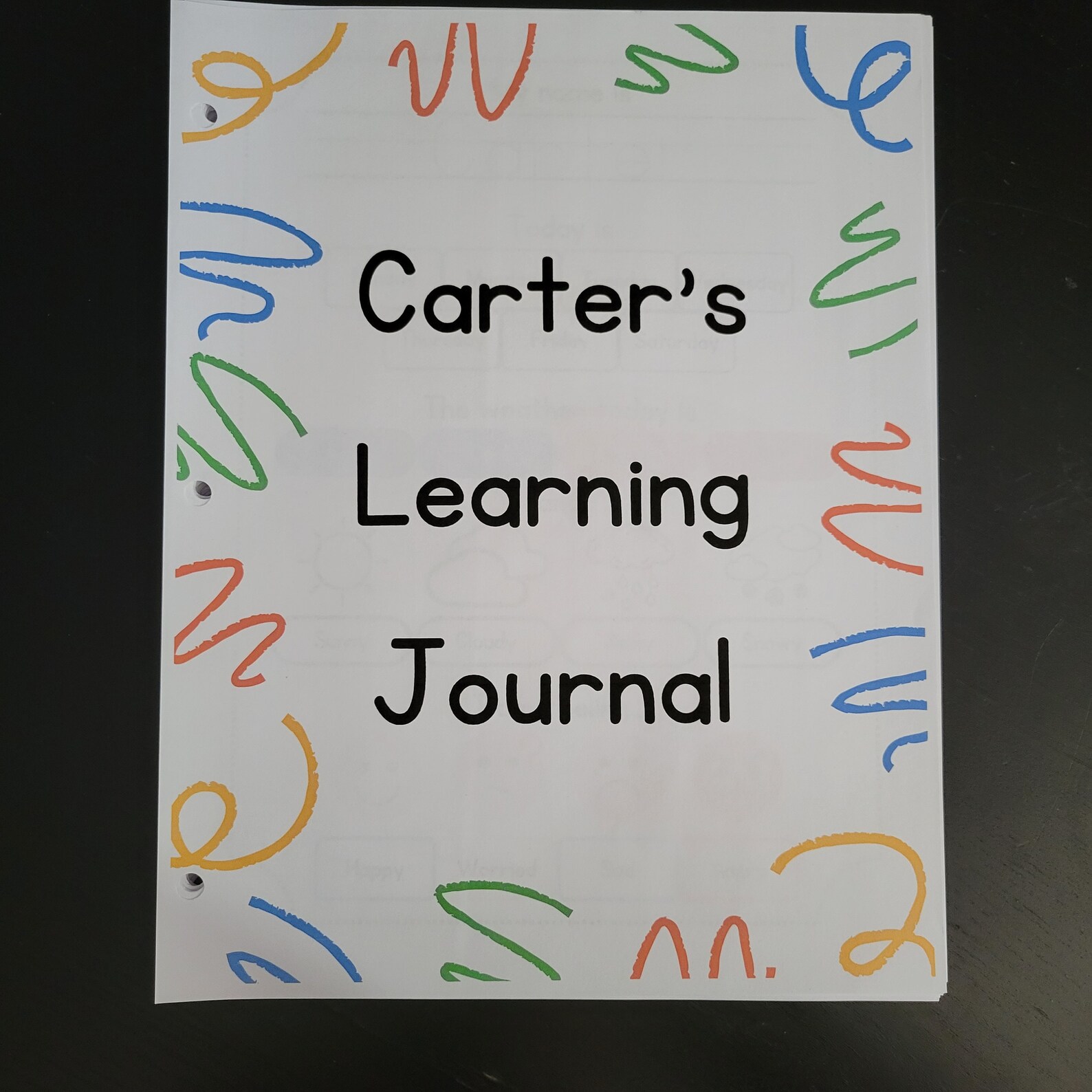 Custom Learning Journal for Toddler / Preschool / Kindergarten - Etsy